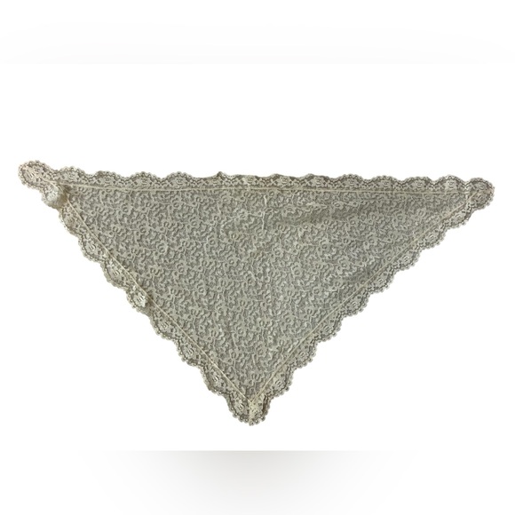 Accessories | Vintage Cream Lace Head Scarf | Poshmark